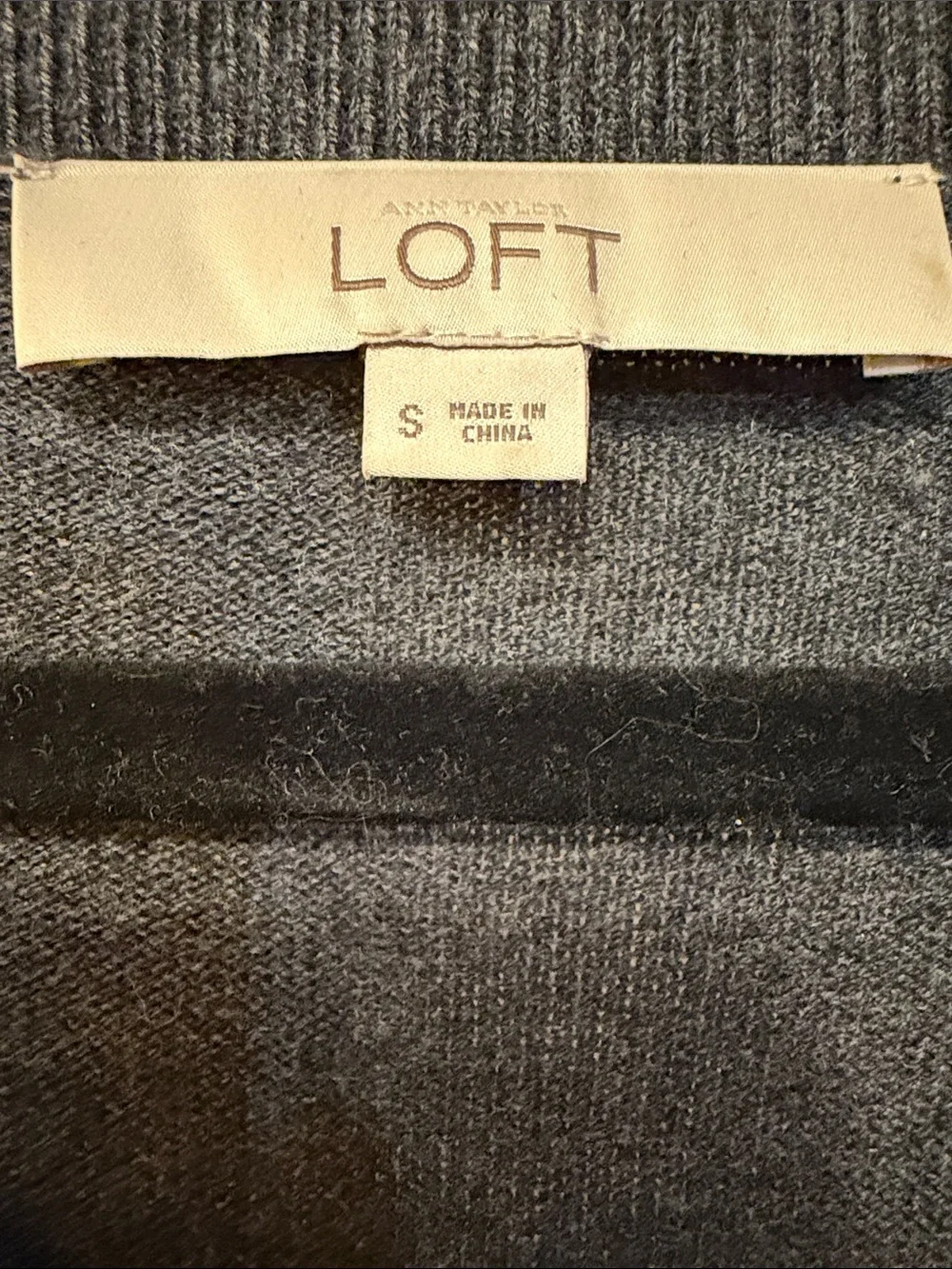 LOFT | Dresses | Loft Charcoal Vneck Long Sleeve Knit Dress | Poshmark